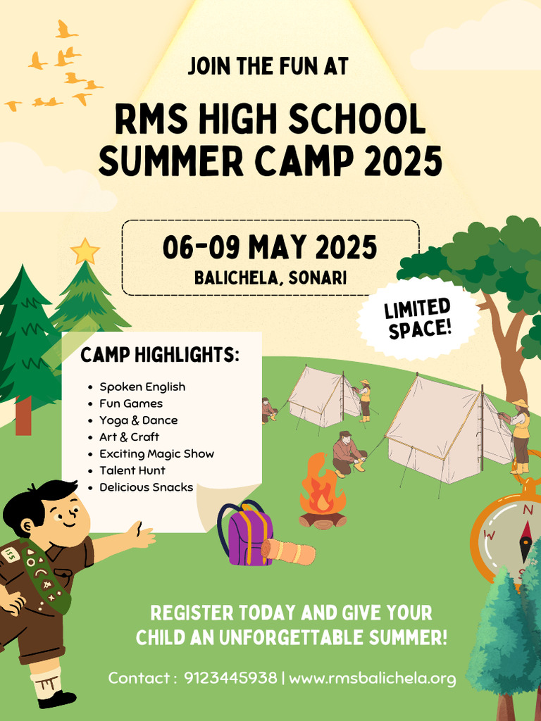 Green Illustrative Summer Kids Camp Poster | PDF