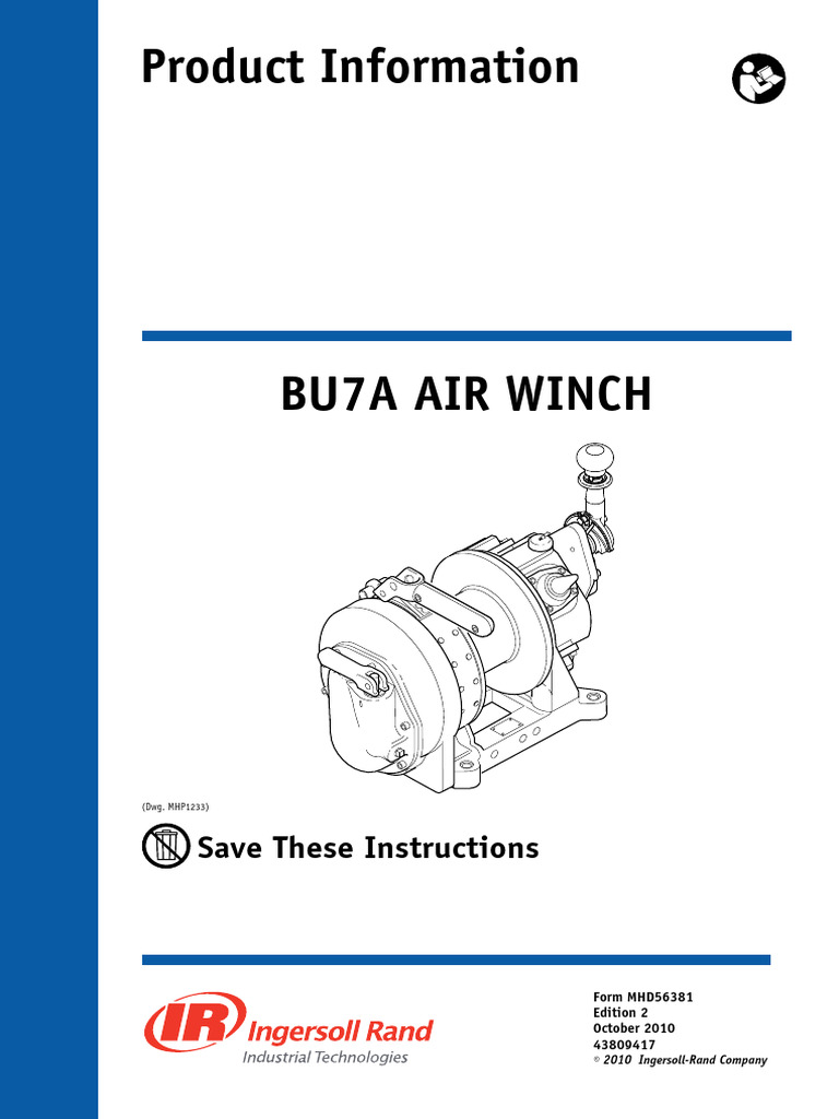 Product Informationof BU7 Winch | PDF | Clutch | Brake