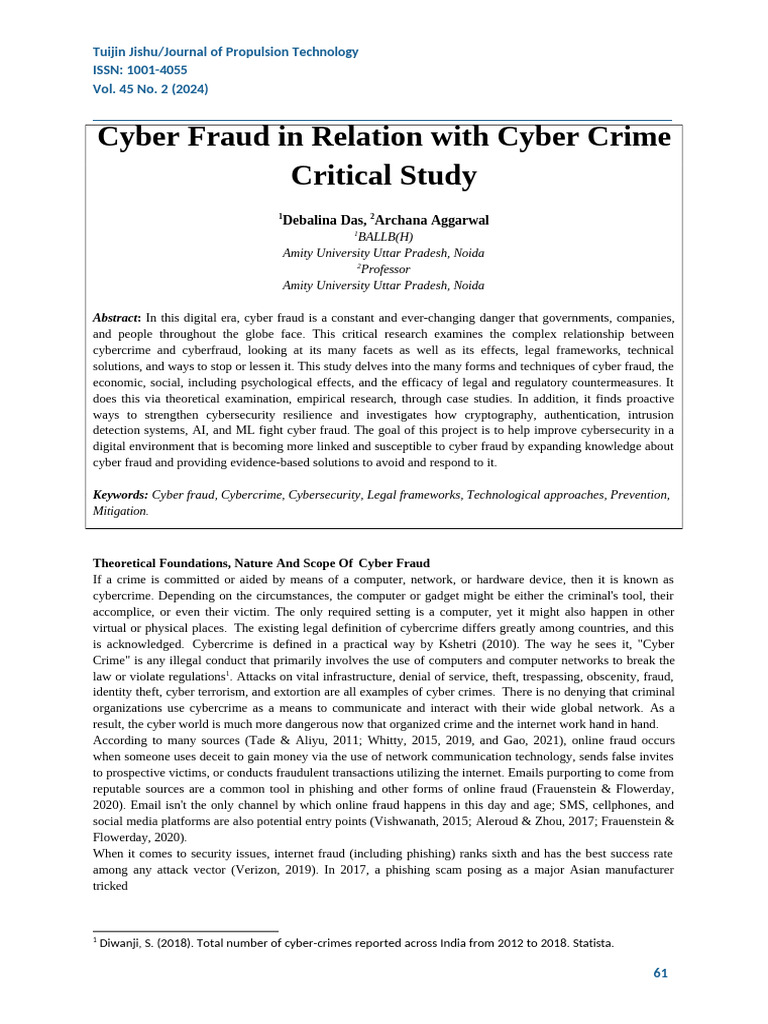 Cyber Fraud in Relation With Cyber Crime Critical Study | PDF ...