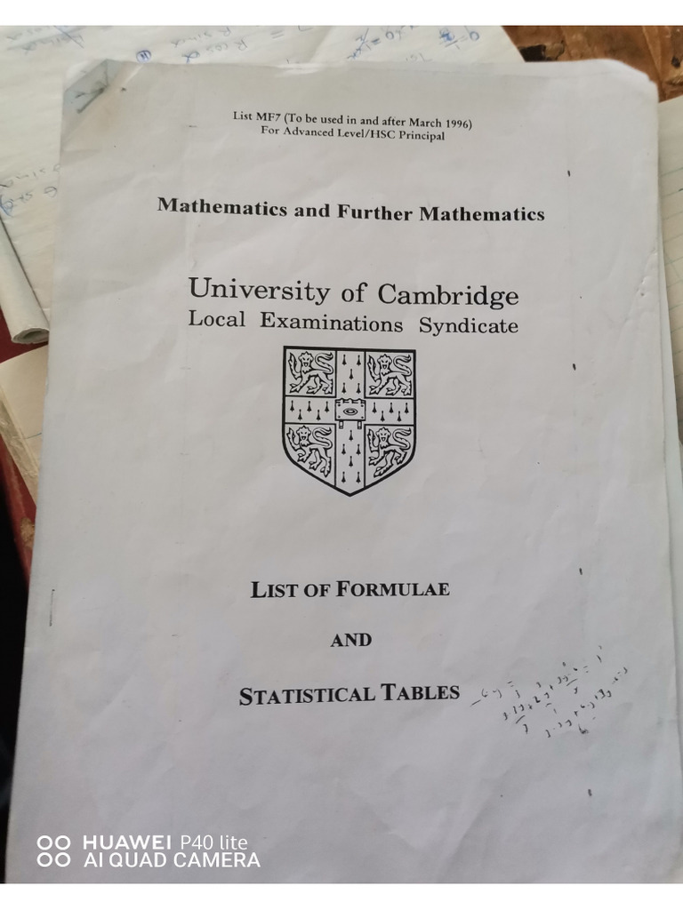 Maths Data Booklet-Tate | PDF