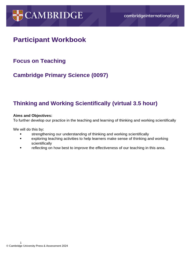 03 0097 FOT Participant Workbook | PDF | Learning | Science