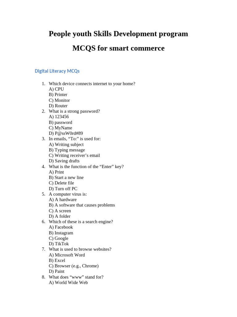 Formatted MCQs With Boxes | PDF | World Wide Web | Internet & Web