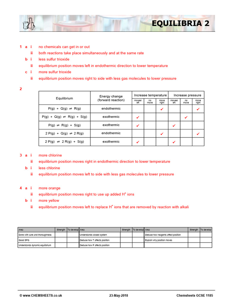 GCSE Equilibrium and Reaction Rates | PDF | Chemical Equilibrium ...