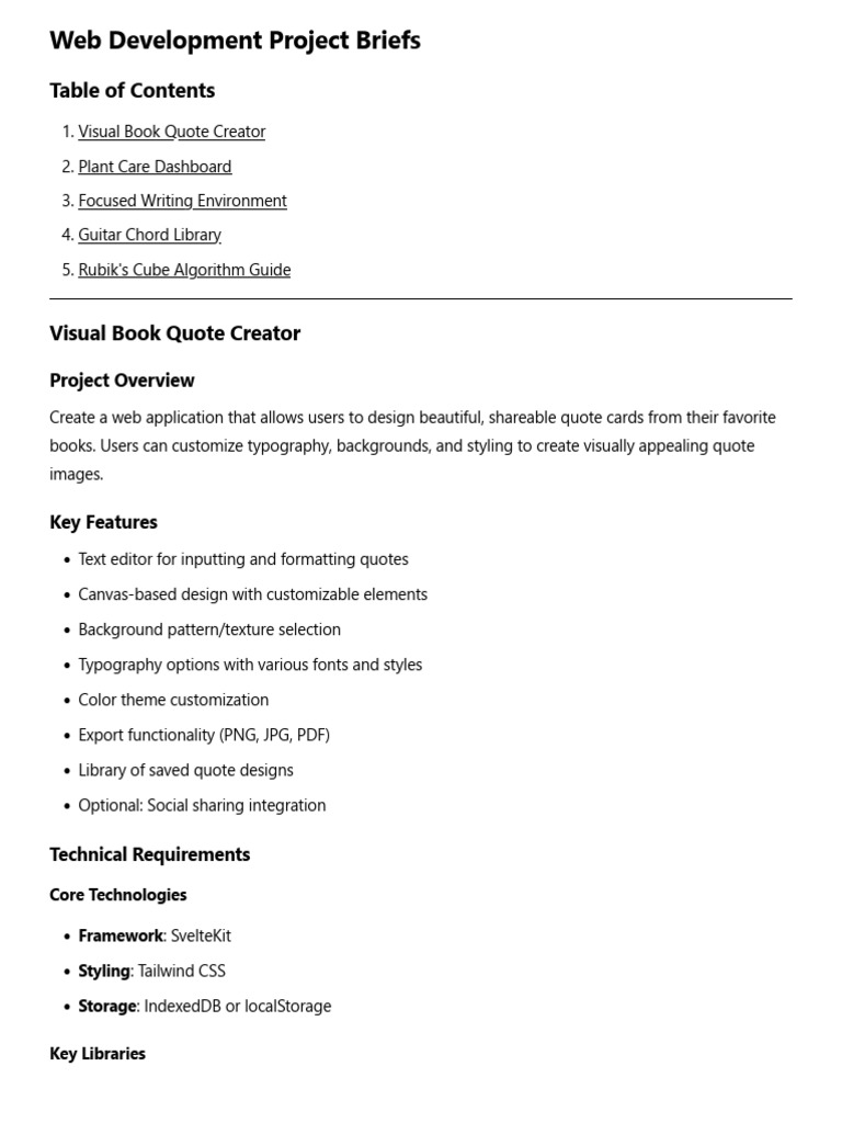 Web Development Project Briefs | PDF | 3 D Computer Graphics | Algorithms