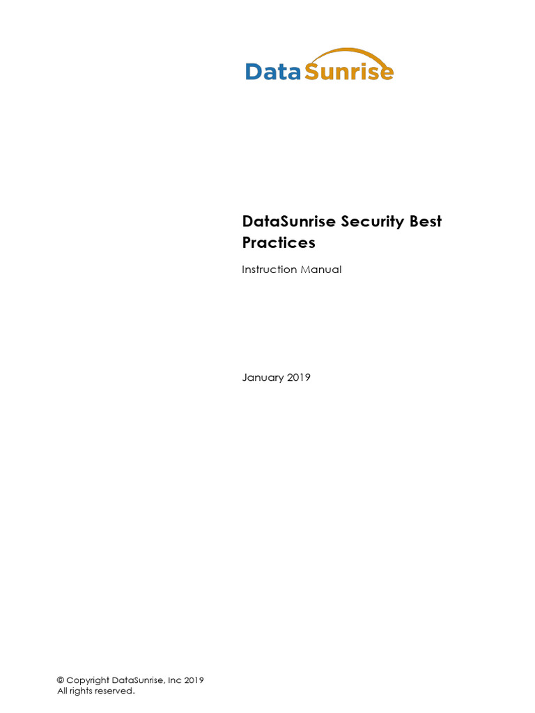 DataSunrise Security Best Practices | PDF | Databases | Proxy Server