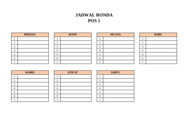 JADWAL RONDA | PDF