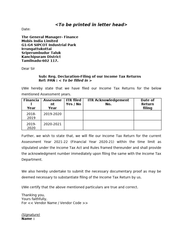 Declaration Format | PDF