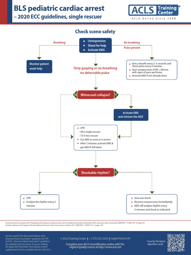 Algo Pals BLS Pediatric Cardiac Arrest | PDF | Human Diseases And ...