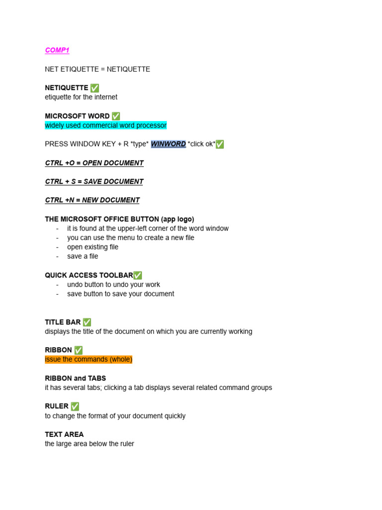 COMP1 REVIEWER Prelim Finals | PDF | Microsoft Power Point | Spreadsheet