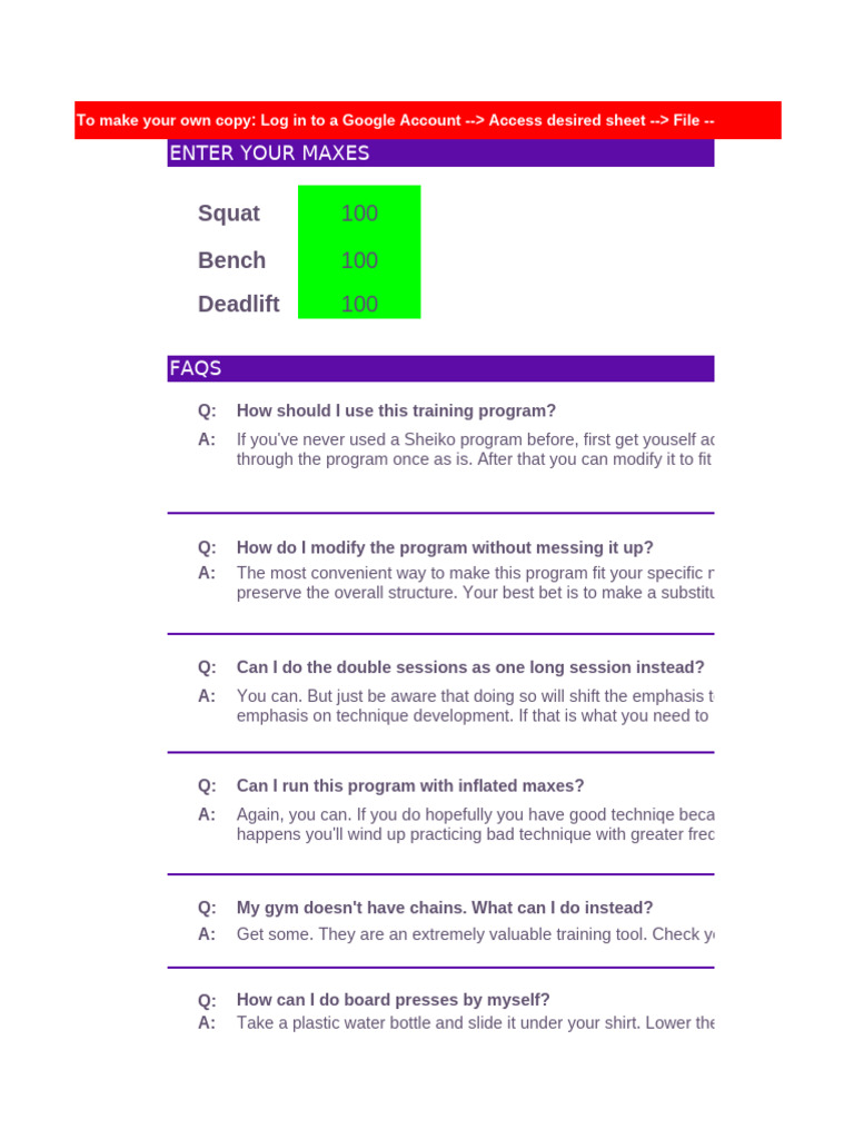 Sheiko Advanced Medium Load | PDF | Weight Training | Strength Training