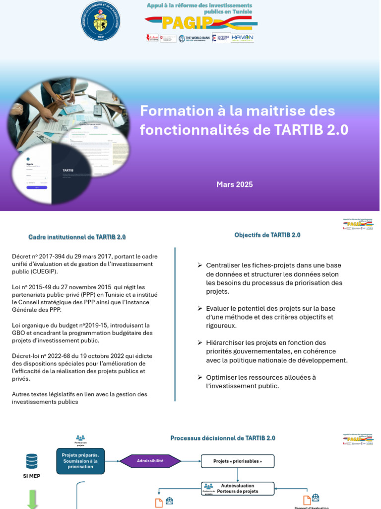Formation sur TARTIB 2.0 et évaluation des projets | PDF ...