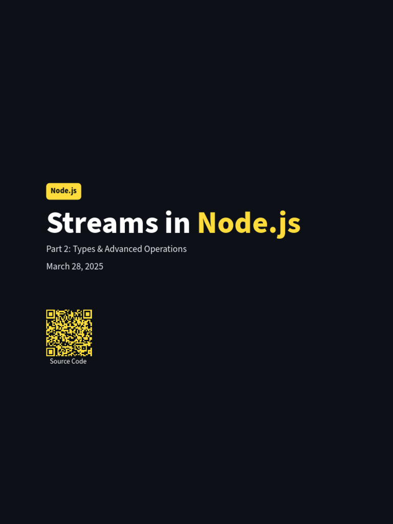 Streams In: Node - Js | PDF | Software Engineering | Computing
