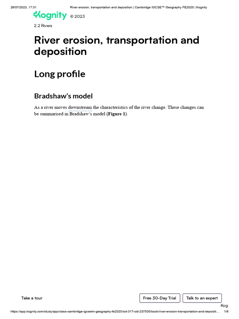 2.4river Erosion, Transportation and Deposition - Cambridge IGCSE ...