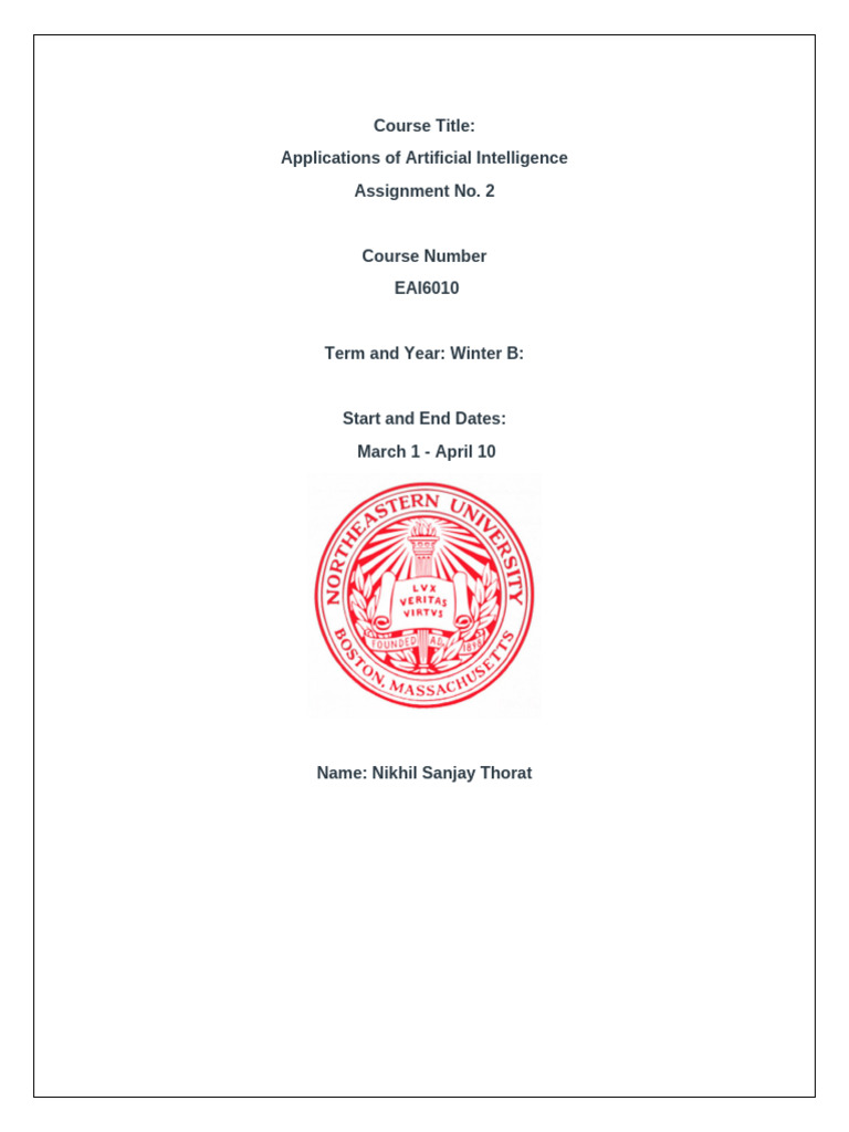 Nikhil Sanjay Thorat Assignment 2 | PDF | Artificial Intelligence | Intelligence (AI) & Semantics