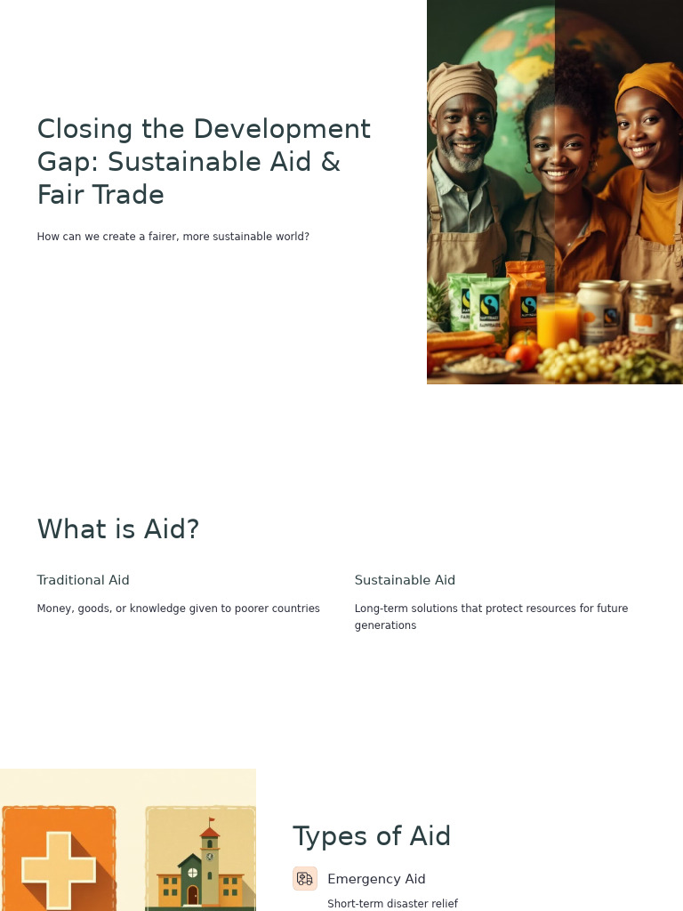 Closing The Development Gap Sustainable Aid and Fair Trade | PDF