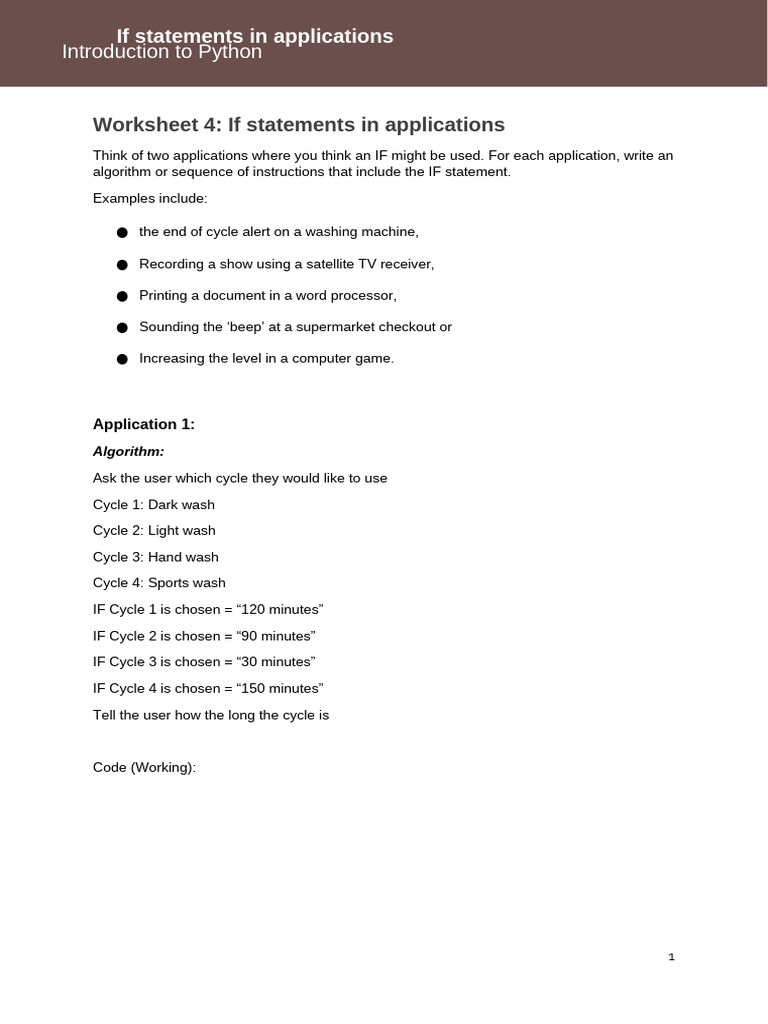 Mark Lapin - Python Worksheet 4 If Statements | PDF