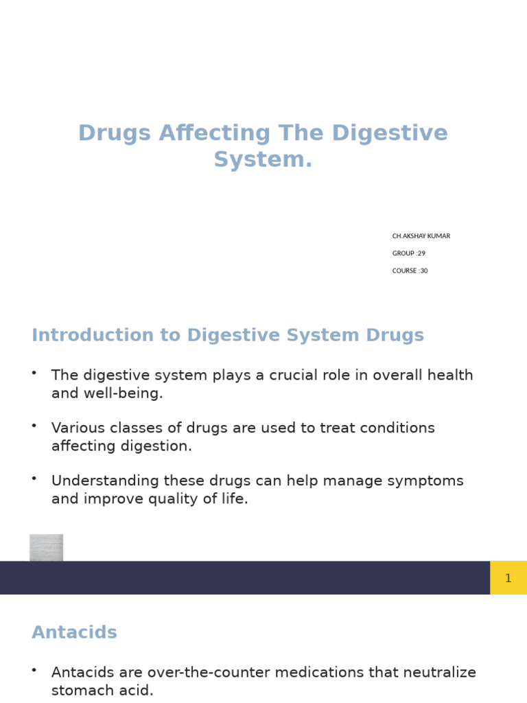 Drugs Effecting Digestive System | PDF | Indigestion | Gastroesophageal ...
