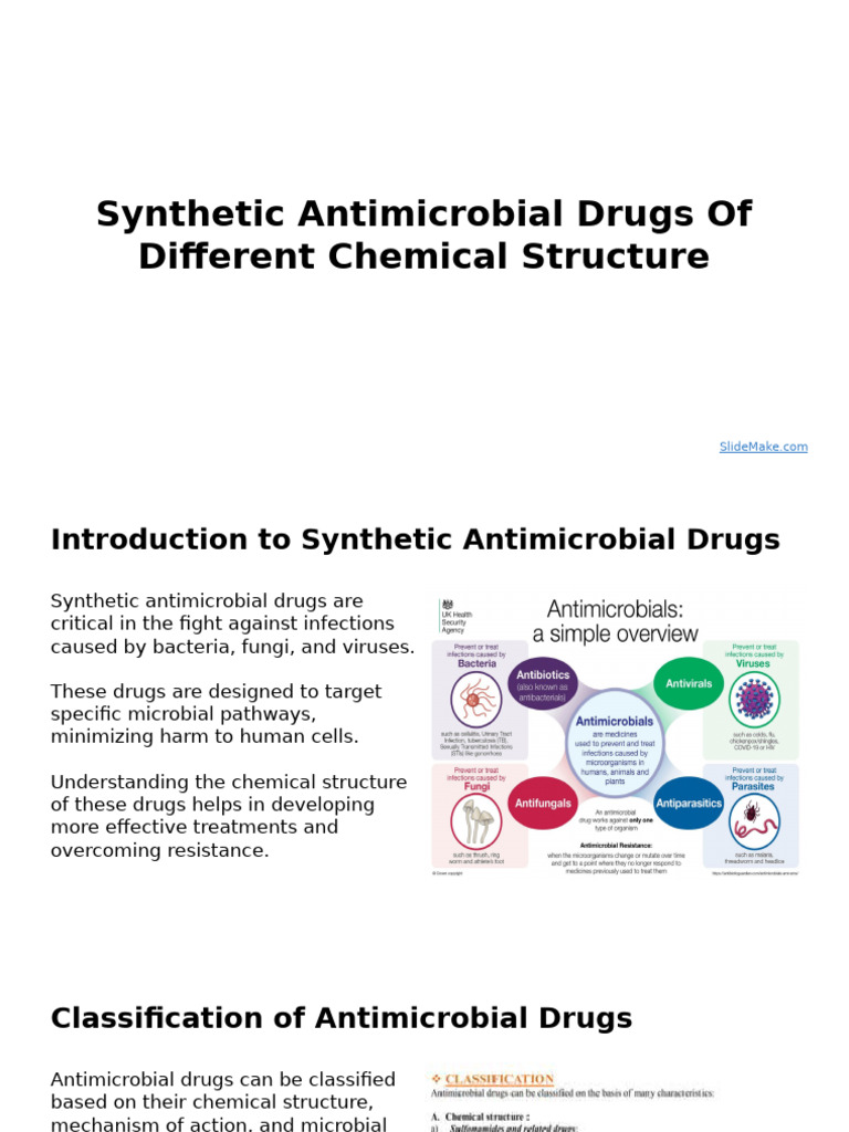 Synthetic Antimicrobial Drugs of Different Chemical Structure | PDF ...