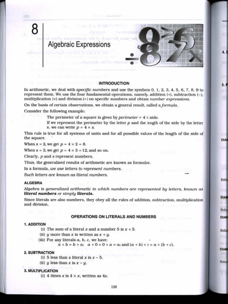Chapter 8 Algebra | PDF