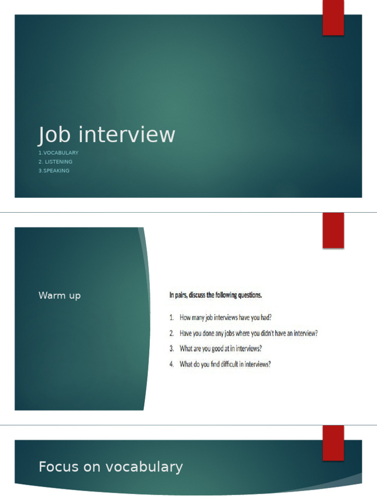 Job Interview | PDF