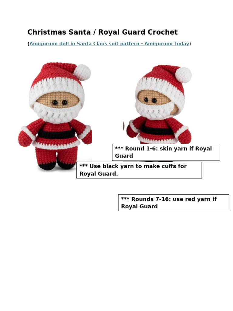 Christmas Santa Royal Guard Crochet | PDF