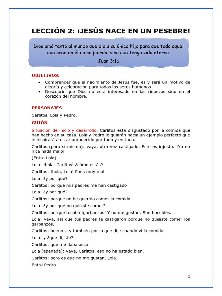 Lección 2 Jesús Nace en Un Pesebre | PDF | Jesús