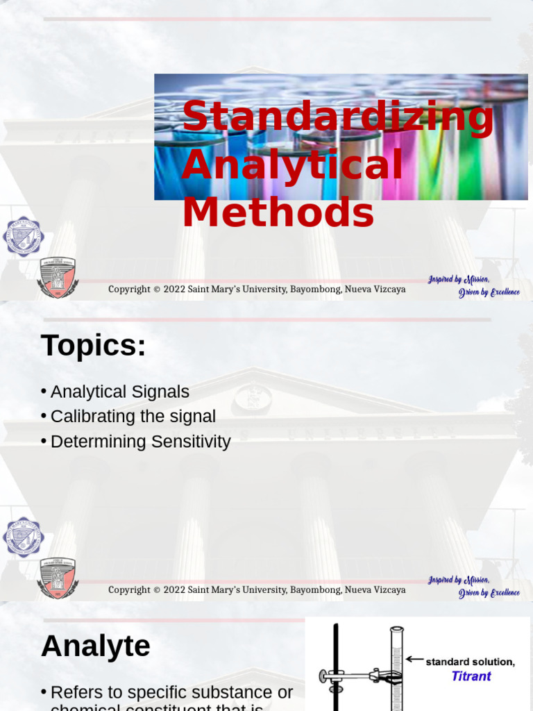 05 Standardizing Analytical Methods | PDF | Spectrophotometry | Analytical Chemistry