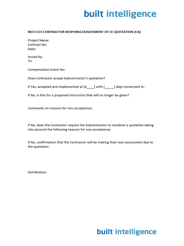 10 ECS C RESPONSE TO CE QUOTATION Template | PDF
