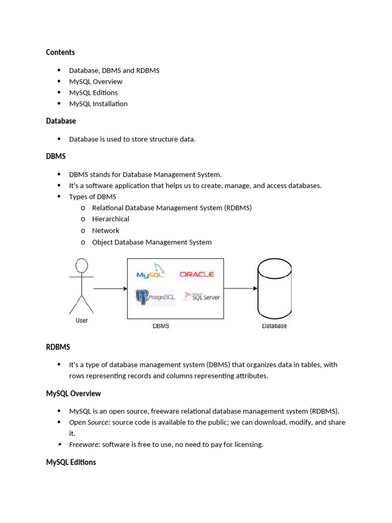 MySQL - Introduction and Installation | PDF