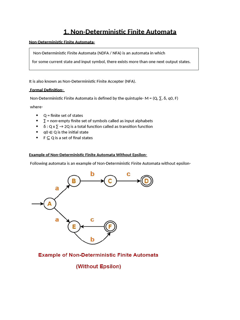 2.Non-Deterministic Finite Automata- | PDF | Mathematical Logic | Theoretical Computer Science