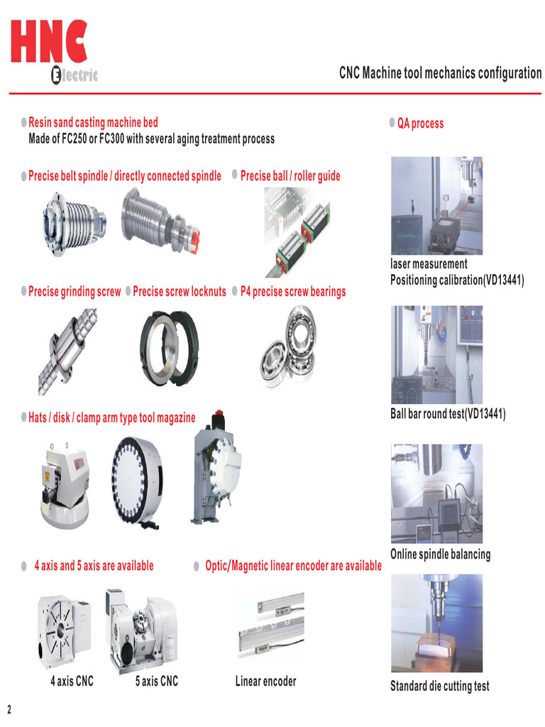 HNC Machining center catalog | PDF | Numerical Control | Bearing (Mechanical)