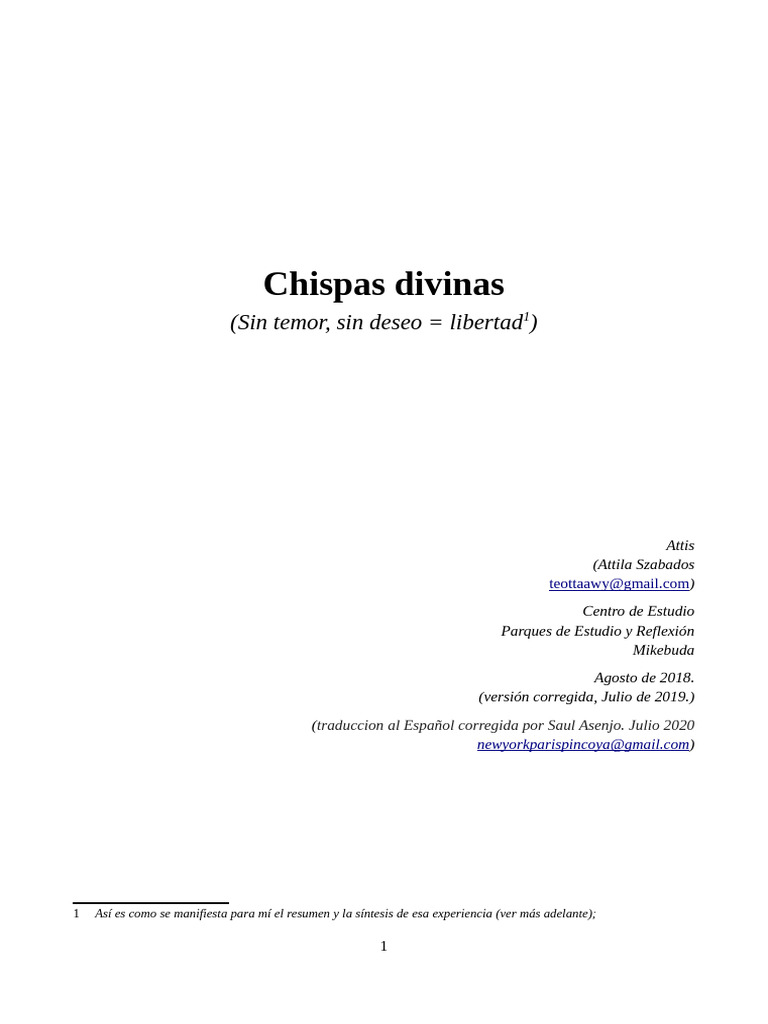 Attila Szabados Chispas Divinas (I. Parte) | PDF | Experiencia | Muerte