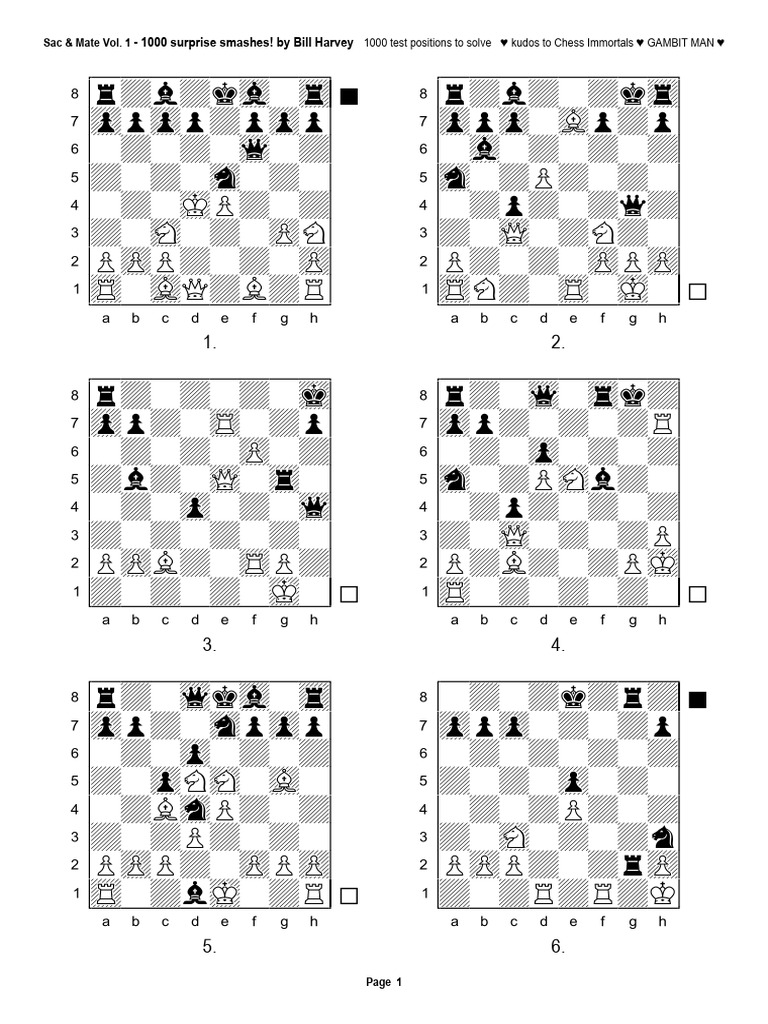 Chess Puzzles: 1000 Surprise Smashes | PDF | Chess | Traditional Board ...