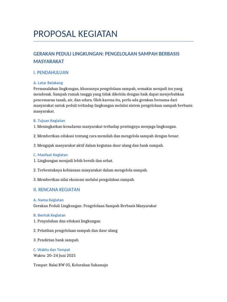 Proposal Lingkungan | PDF