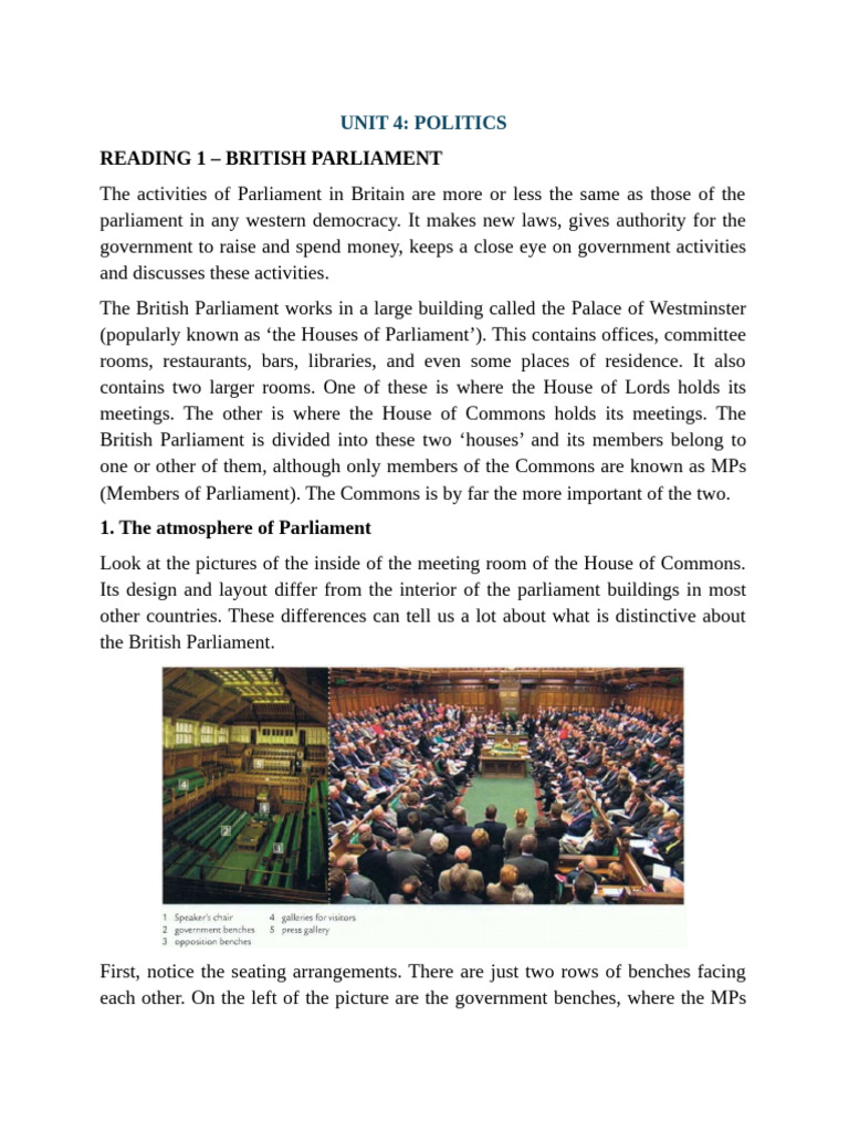Standing in the House of Commons | PDF | House Of Commons Of The United ...