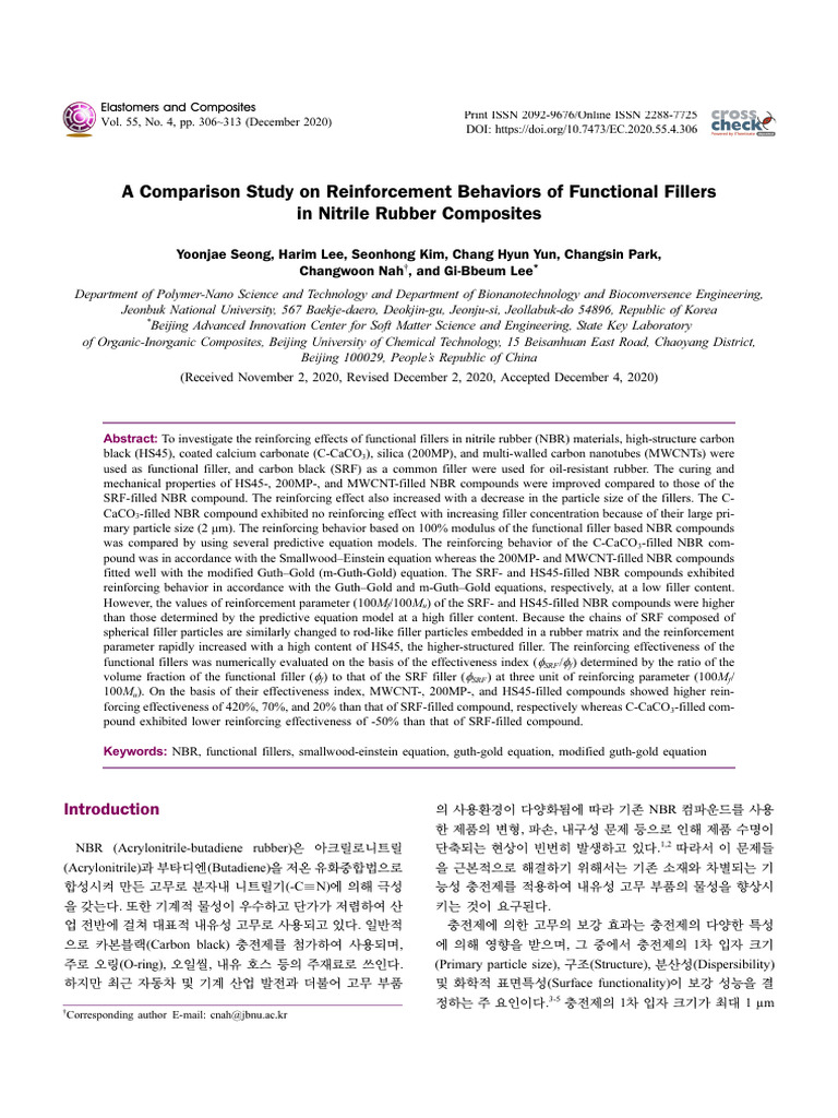 A Comparison Study on Reinforcement Behaviors of Functional Fillers in ...