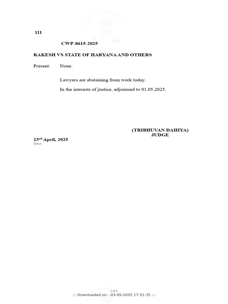 CWP 8615 2025 23 04 2025 Interim Order | PDF