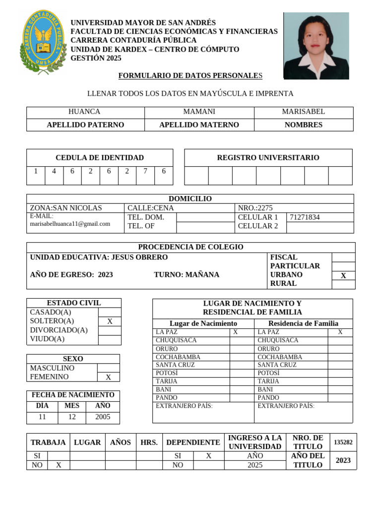 Formulario Ins.1 | PDF