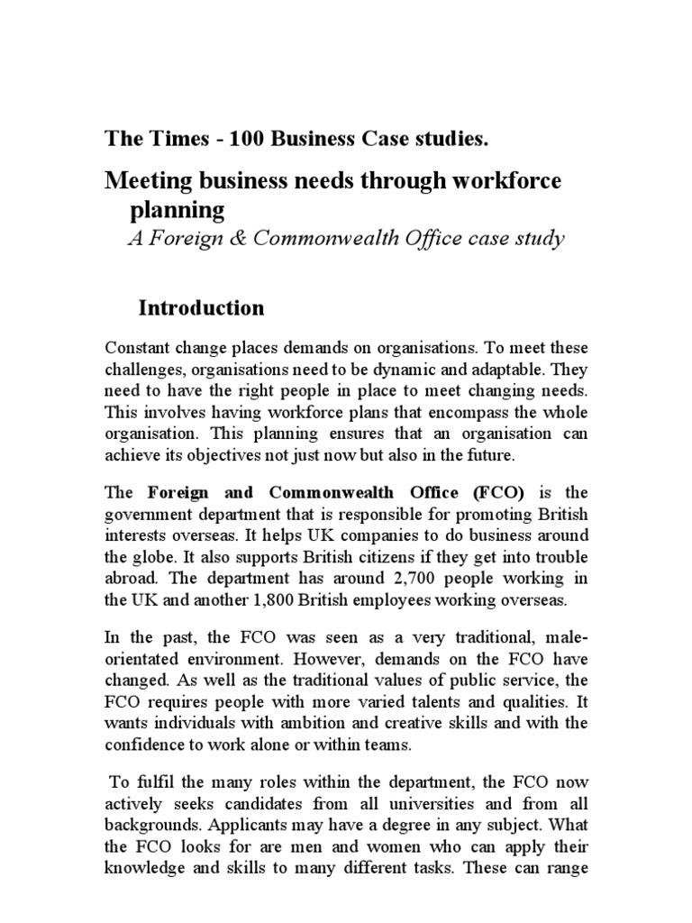 FCO Workforce Planning Guide | PDF | Recruitment | Competence (Human ...
