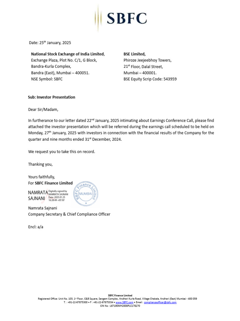 Investor Presentation - SBFC Finance Ltd. q3 Fy 2025 | PDF | Credit ...