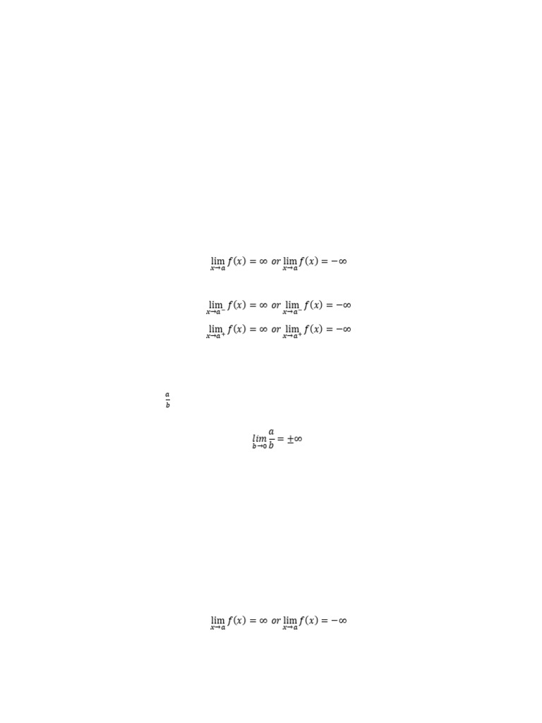 calculus Learning Tasks on Infinite Limit and Limits at Infinity | PDF ...