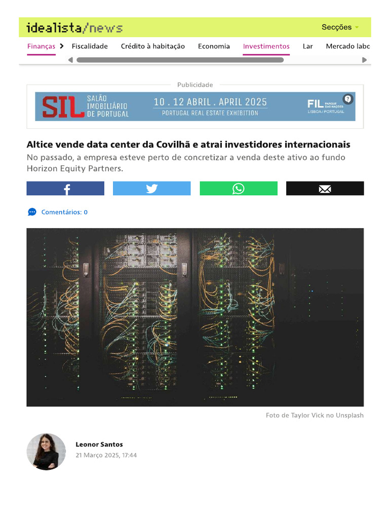 2025 - Altice Vende Data Center Da Covilhã e Atrai Investidores ...