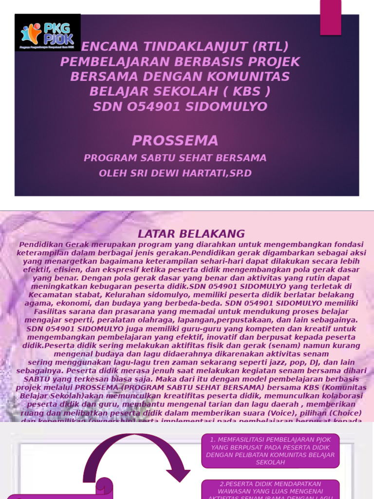 RENCANA TINDAKLANJUT (RTL) PKG PJOK SRI DEWI | PDF