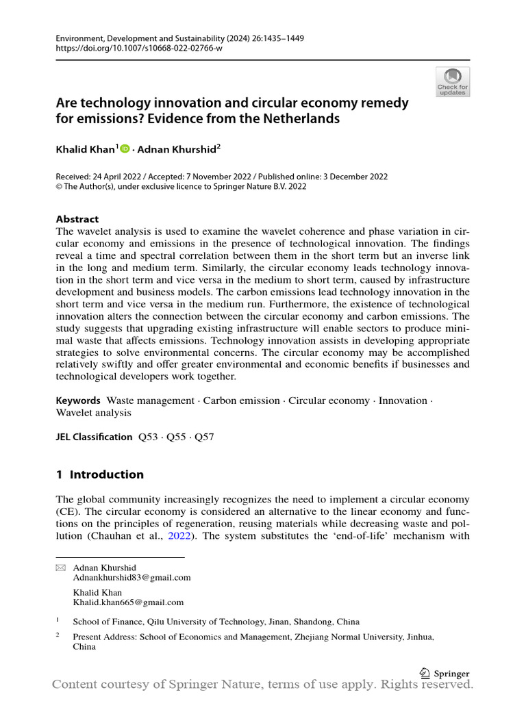 Are Technology Innovation and Circular Economy Rem | PDF | Recycling | Waste Management