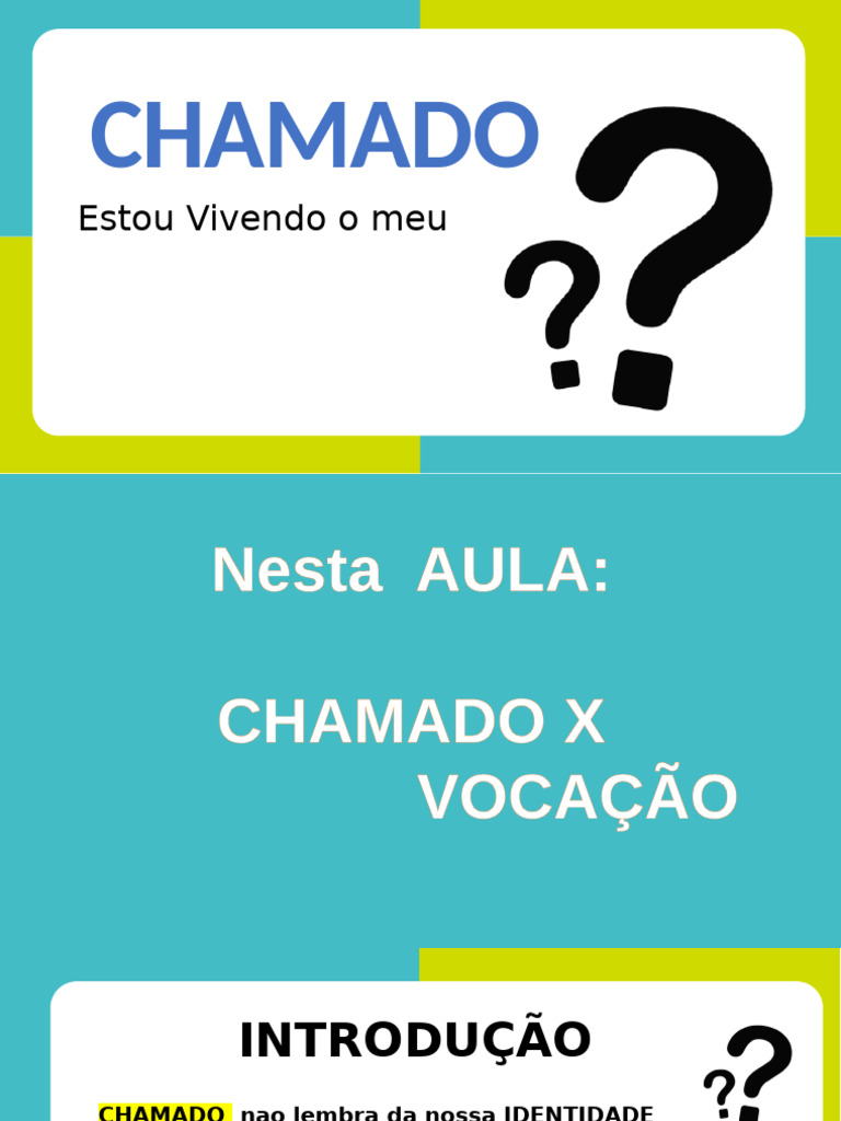 Aula Chamado 2 Novo | PDF