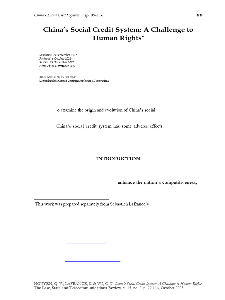 Chinas Social Credit SystemChinas Social Credit | PDF | Privacy | Right ...