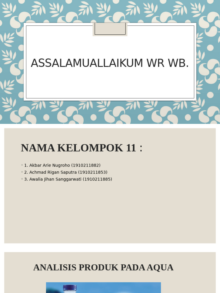 Analisis Produk AQUA | PDF