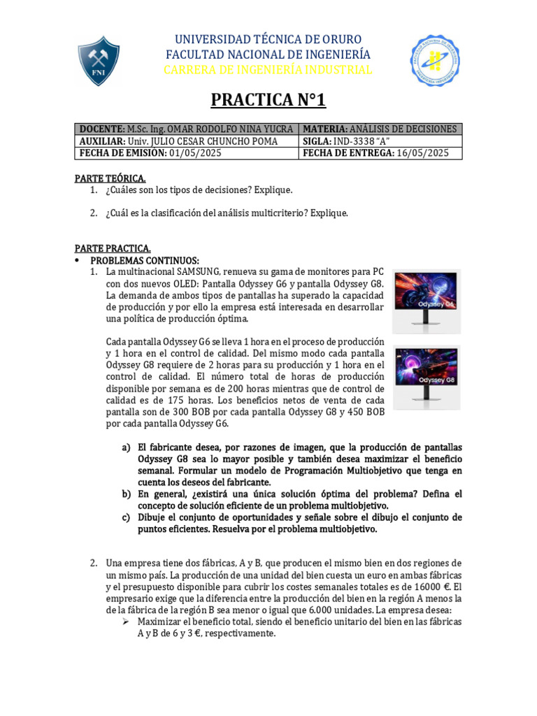 Practica 1 Ind 3338 I-2025 | PDF | Chocolate