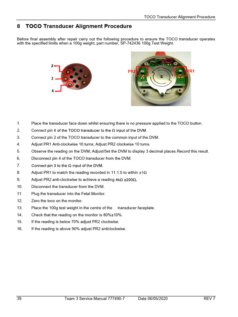 TOCO Alignment Procedures | PDF
