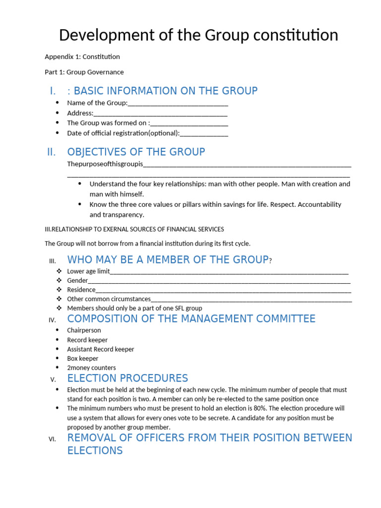 Development of The Group Constitution | PDF | Loans | Interest